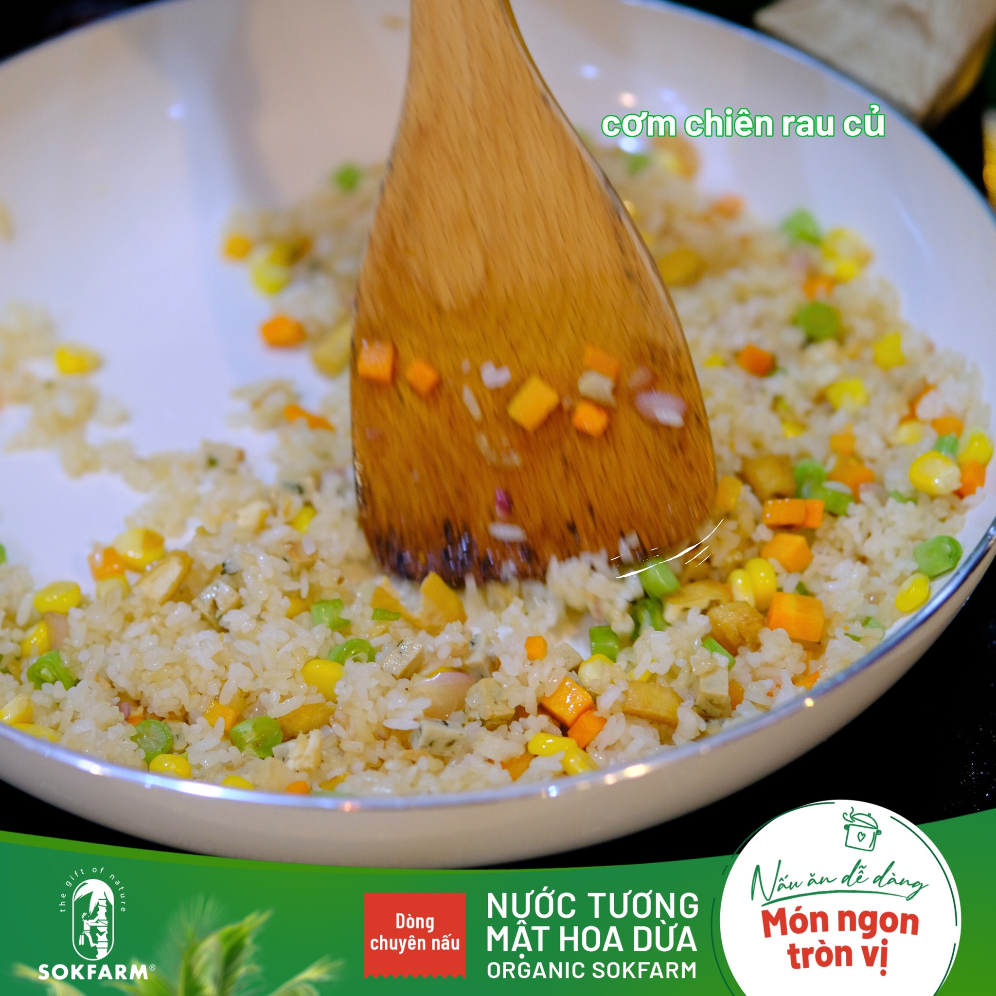 SOKFARM - Cơm chiên rau củ cùng nước tương mật hoa dừa Organic Sokfarm